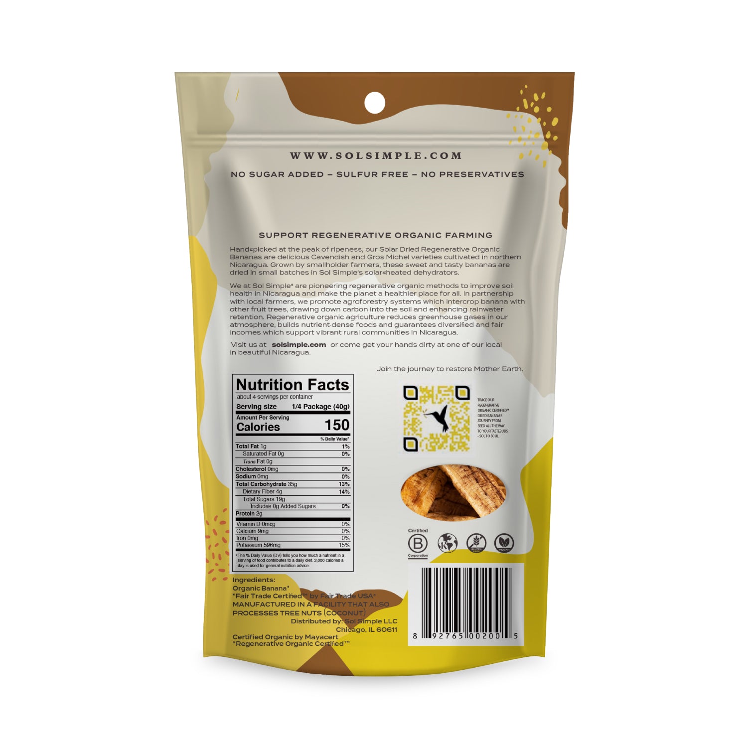 Organic Dried Bananas | Solar Dried Bananas – Sol Simple LLC